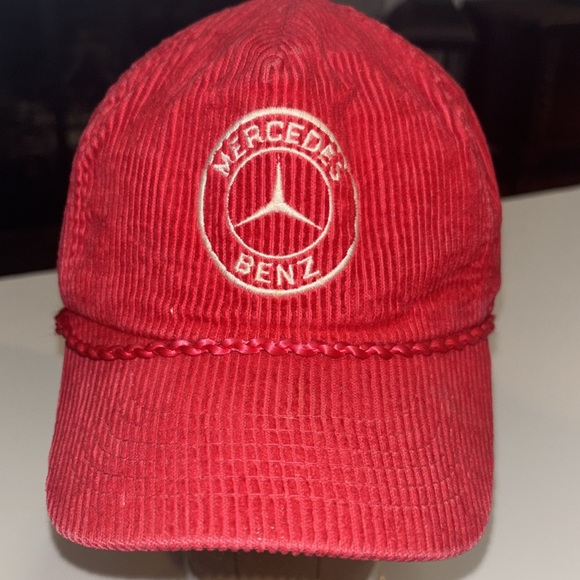 Mercedes Benz | Accessories | Vintage Mercedes Red Corduroy Snapback ...